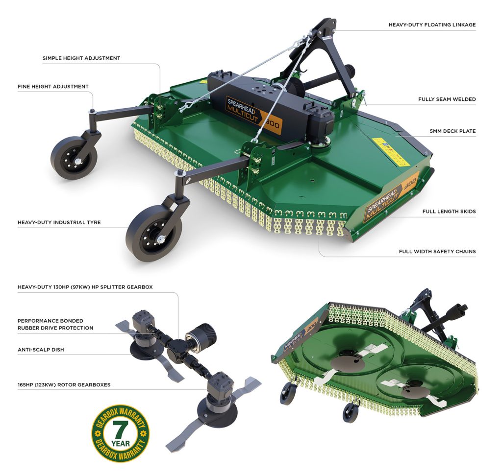 Multicut 300 Rotary Mower features - Spearhead Machinery